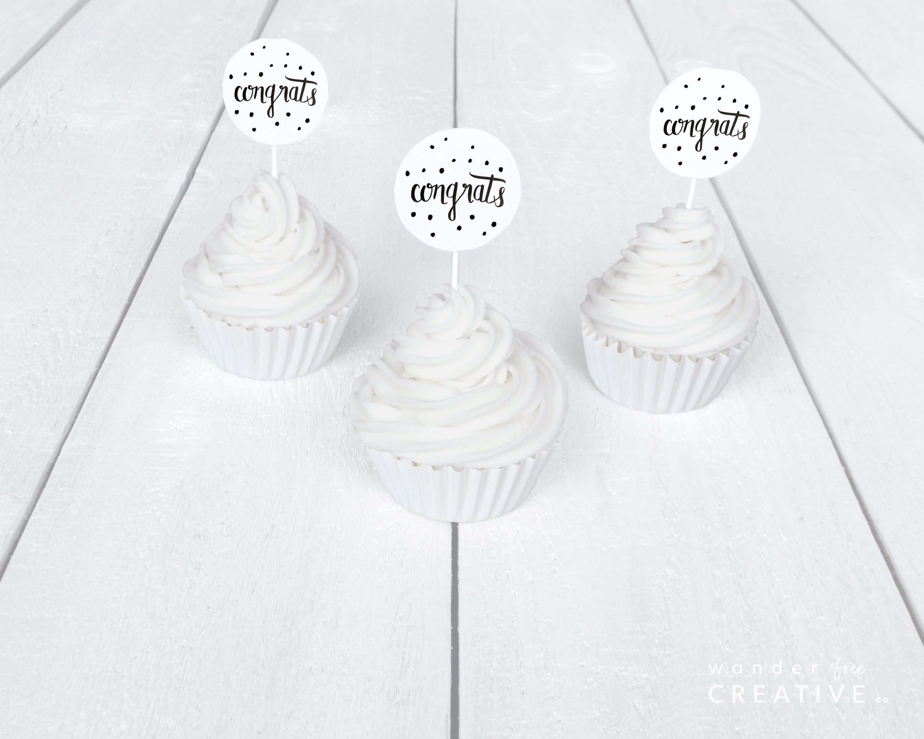 PRINTABLE Cupcake Toppers Congratulations Cupcake Topper - Etsy