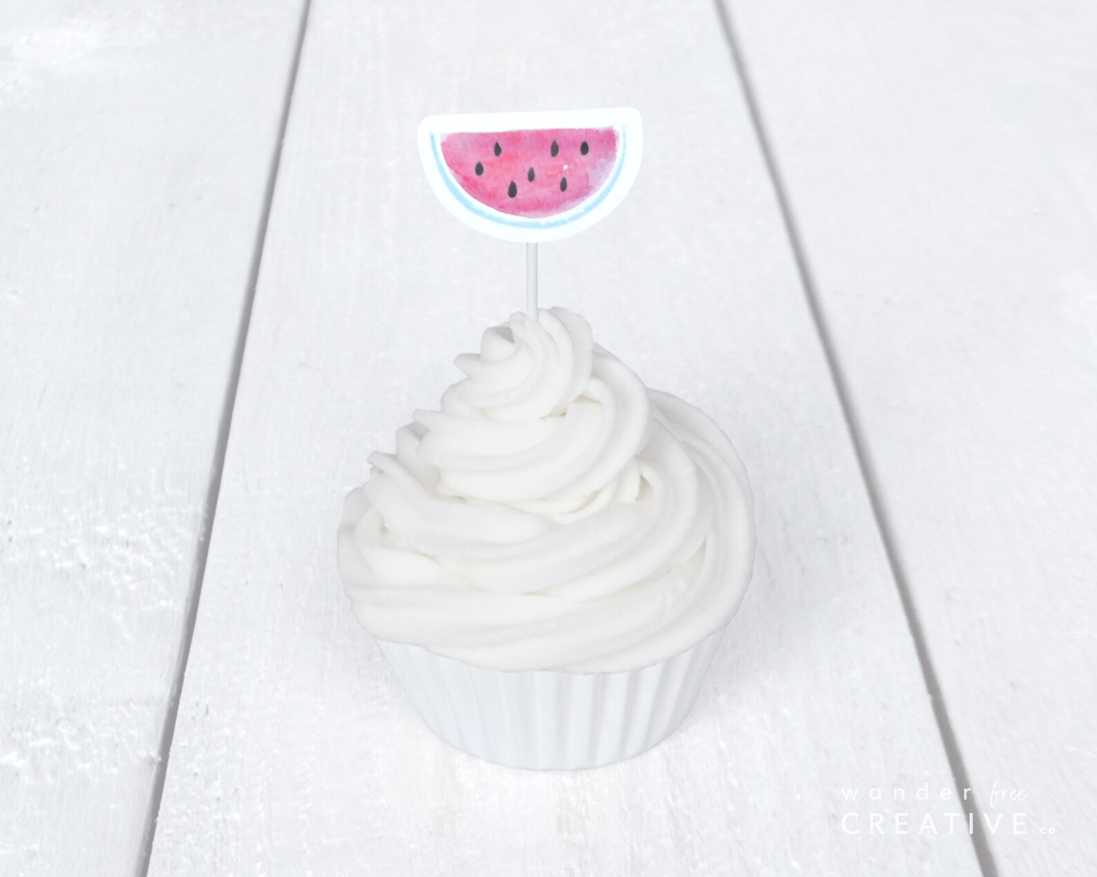 PRINTABLE Cupcake Toppers Watermelon Cupcake Topper Pink Watermelon ...