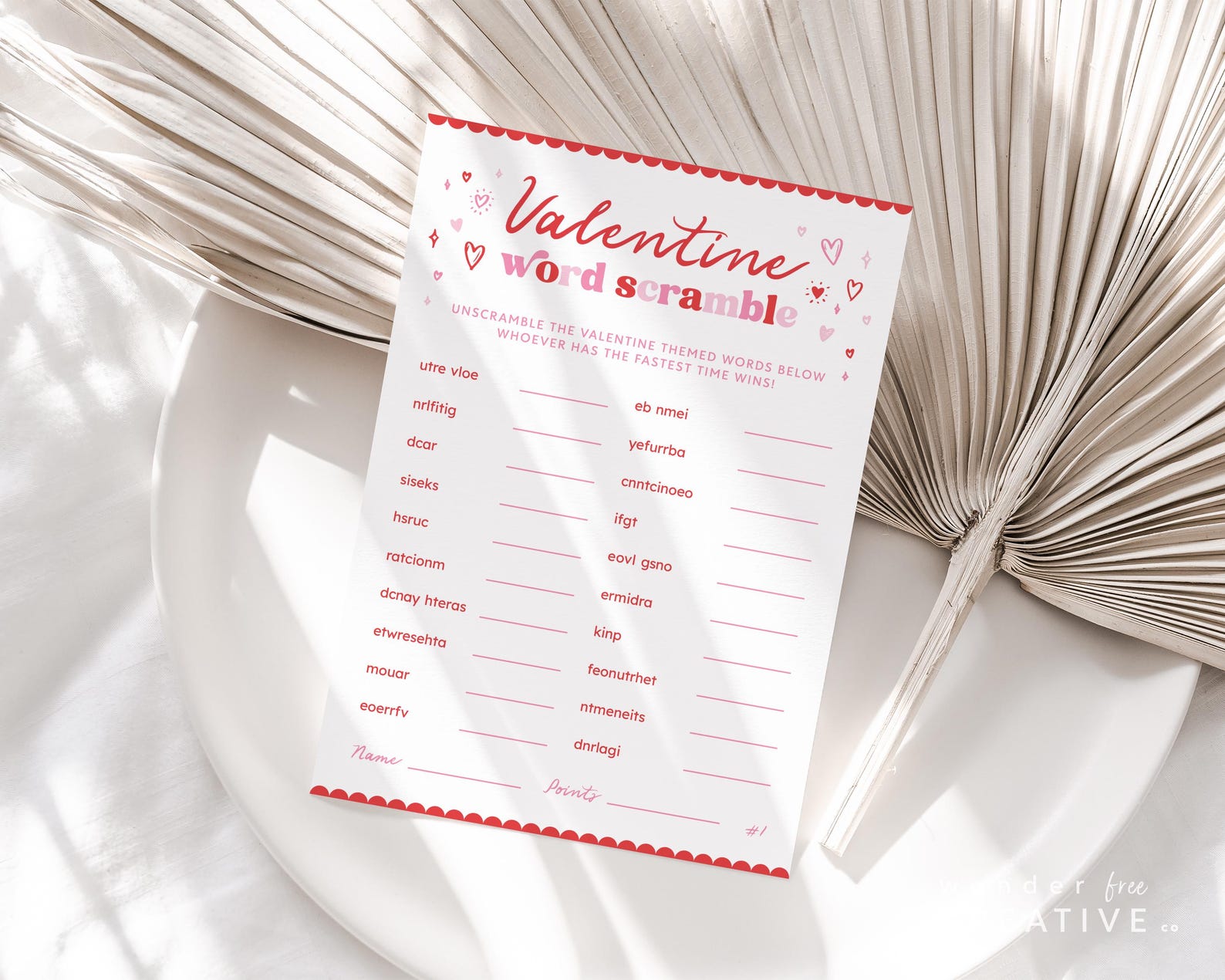 Valentine Word Scramble, Printable Valentine’s Day Game Bundle ...