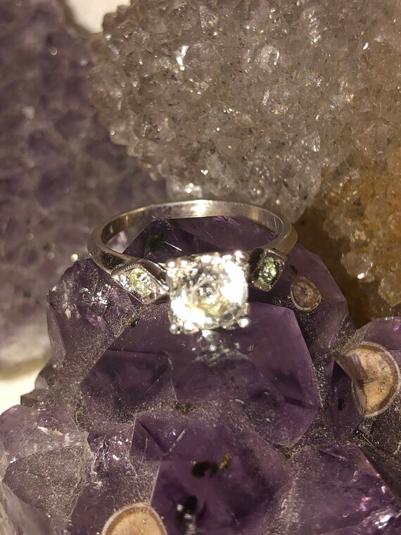 Stamped Sterling Paste Promise/Engagement ring! Size 7 - Gem