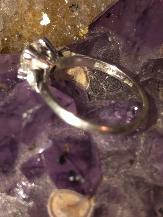 Stamped Sterling Paste Promise/Engagement ring! Size 7 - Gem