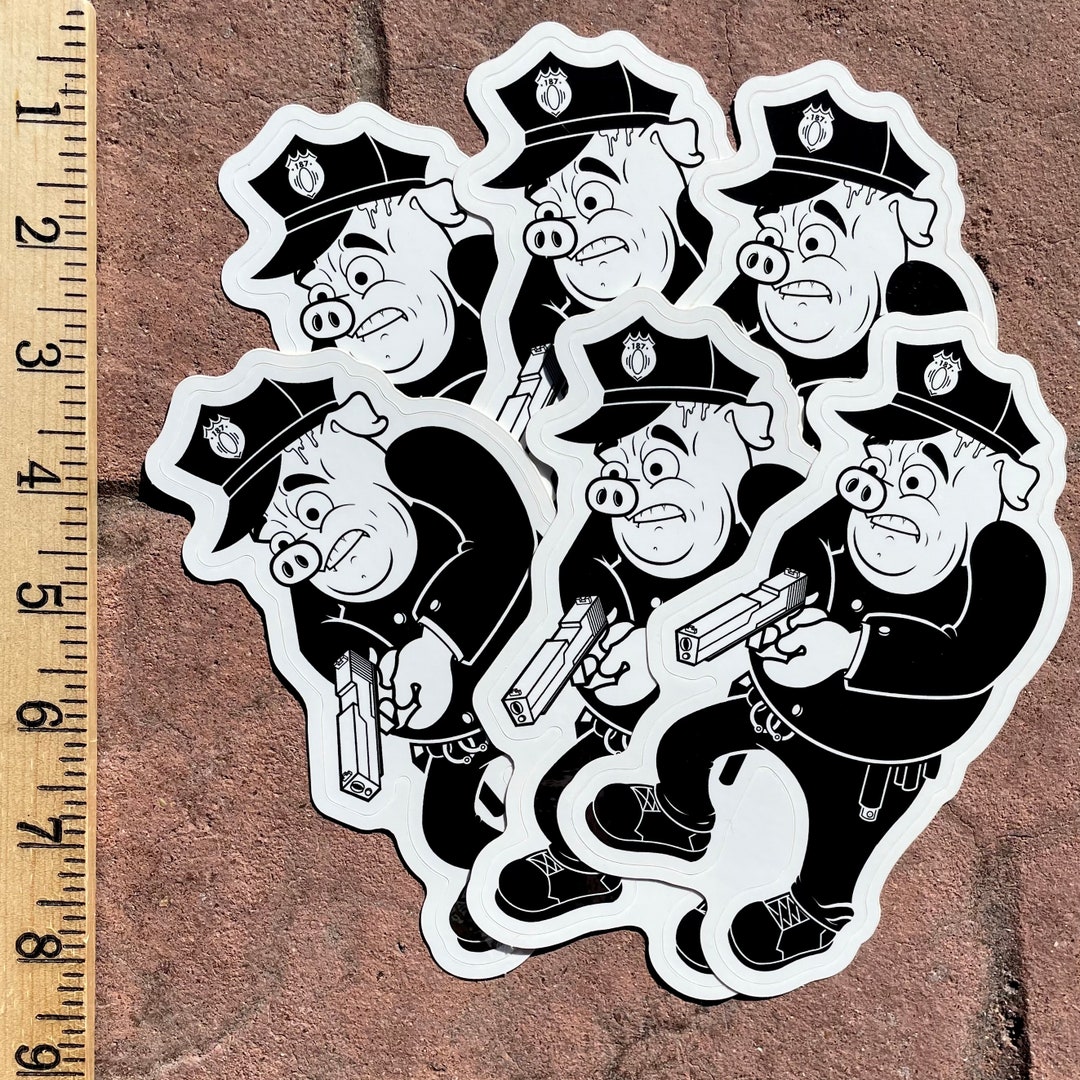 6 Pack- Pig Cop Protest Riot Vinyl Graffiti Sticker Free Shipping- USA ...