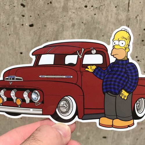 Hot Rod Homer OG Vinyl Sticker - Etsy