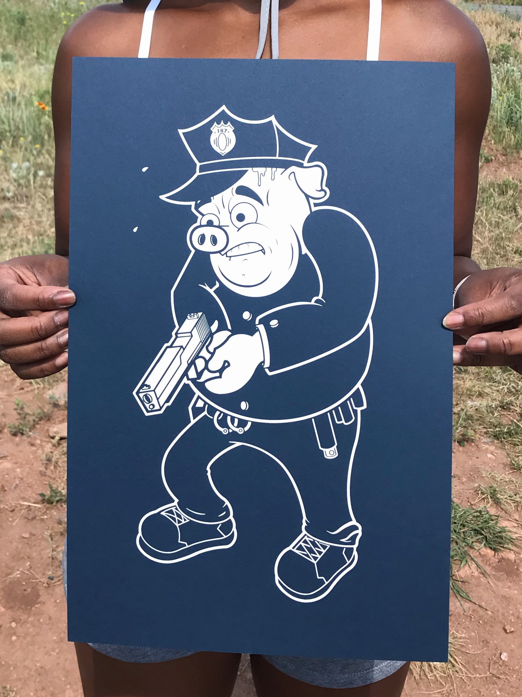 Cop Pig Screen Print 11”x17” - Etsy