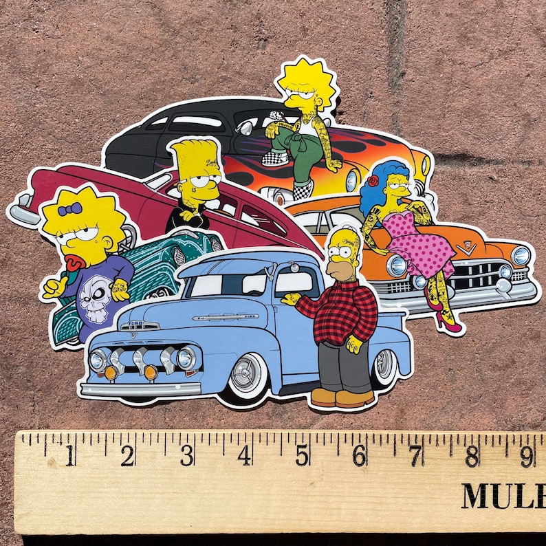 Simpsons Family Sticker Pack Marge Bart Homer Lisa Maggie - Etsy