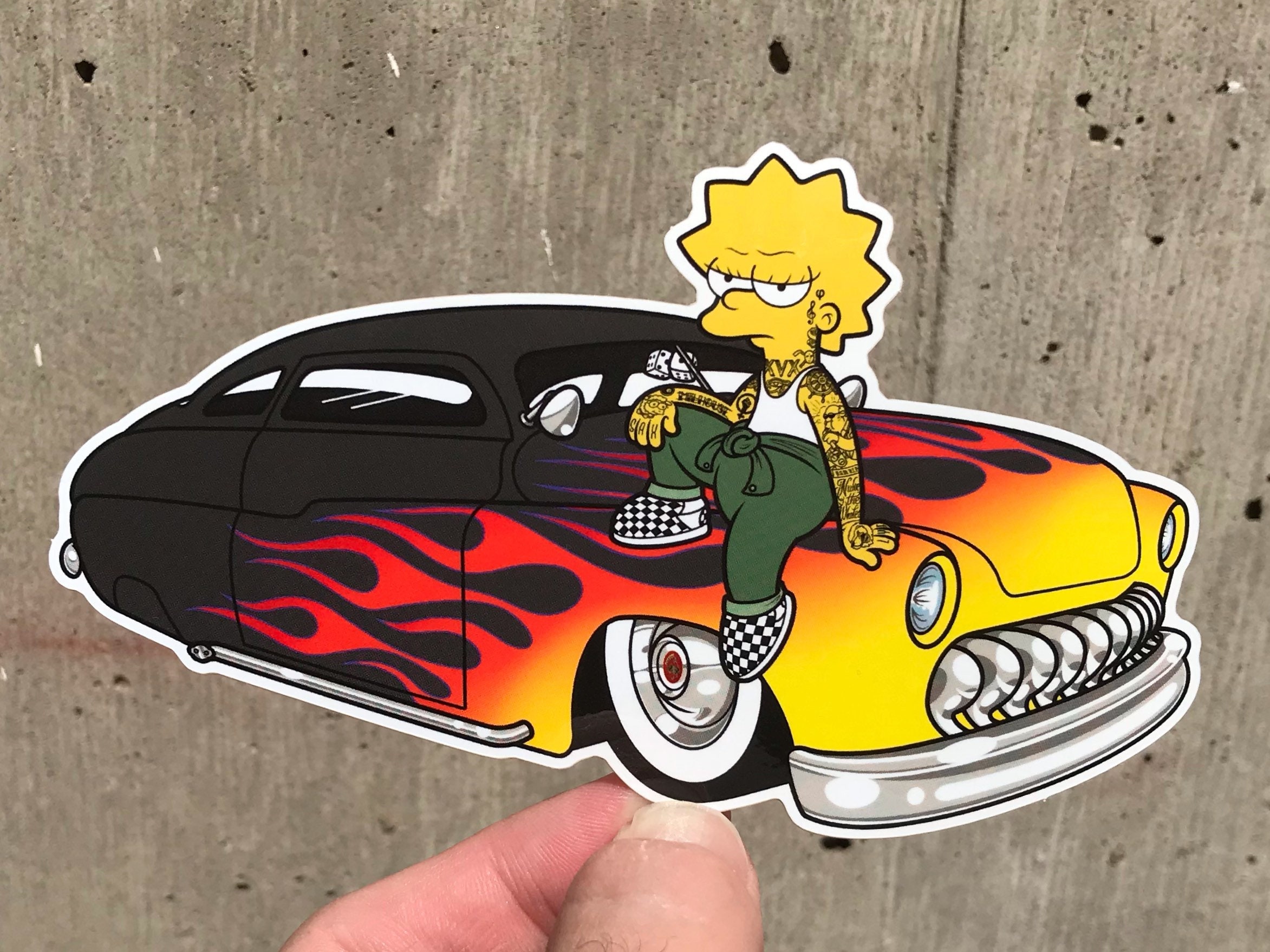 Low Lisa Simpson Hot Rod Kustom Vinyl Sticker | Etsy