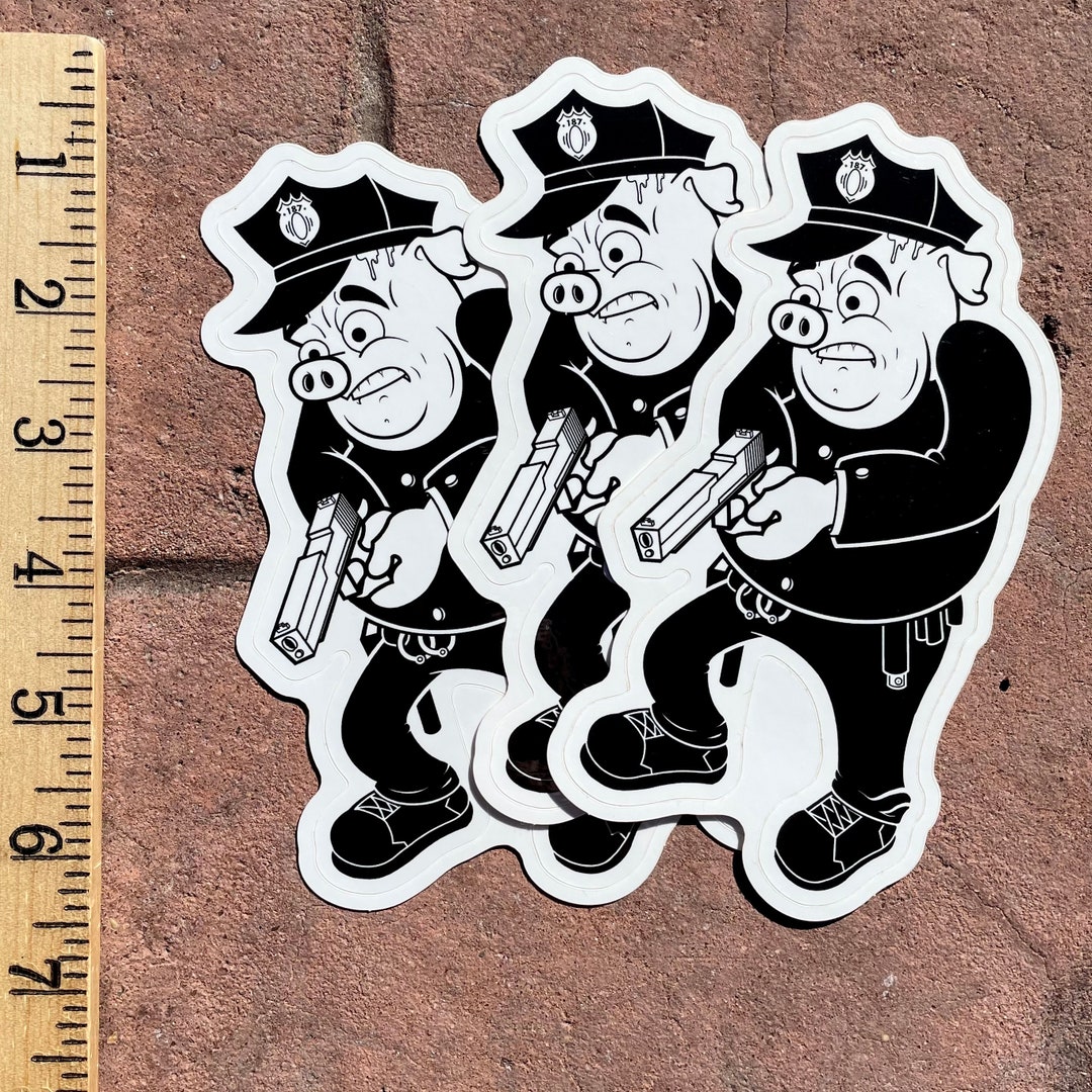 3 Pack- Pig Cop Protest Riot Vinyl Graffiti Sticker Anti Police ACAB - Etsy