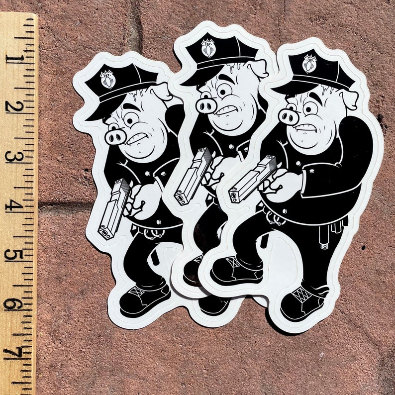 3 Pack- Pig Cop Protest Riot Vinyl Graffiti Sticker Anti Police ACAB - Etsy