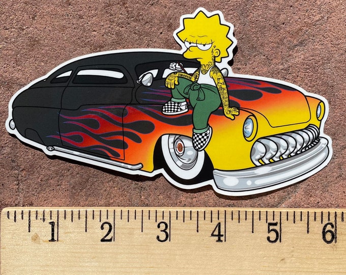 Low Lisa Simpson Hot Rod Kustom Vinyl Sticker - Etsy