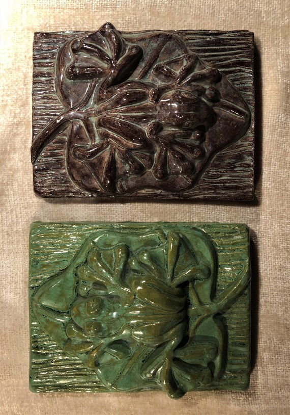 Tree Frog Ceramic Relief Tile Sculptural Art Handmade Home | Etsy