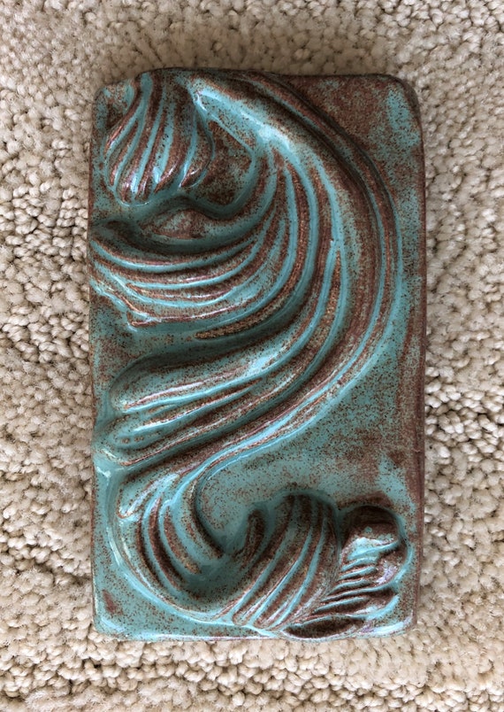 Arabesque Ceramic Relief Tile Handmade Stoneware Pottery | Etsy