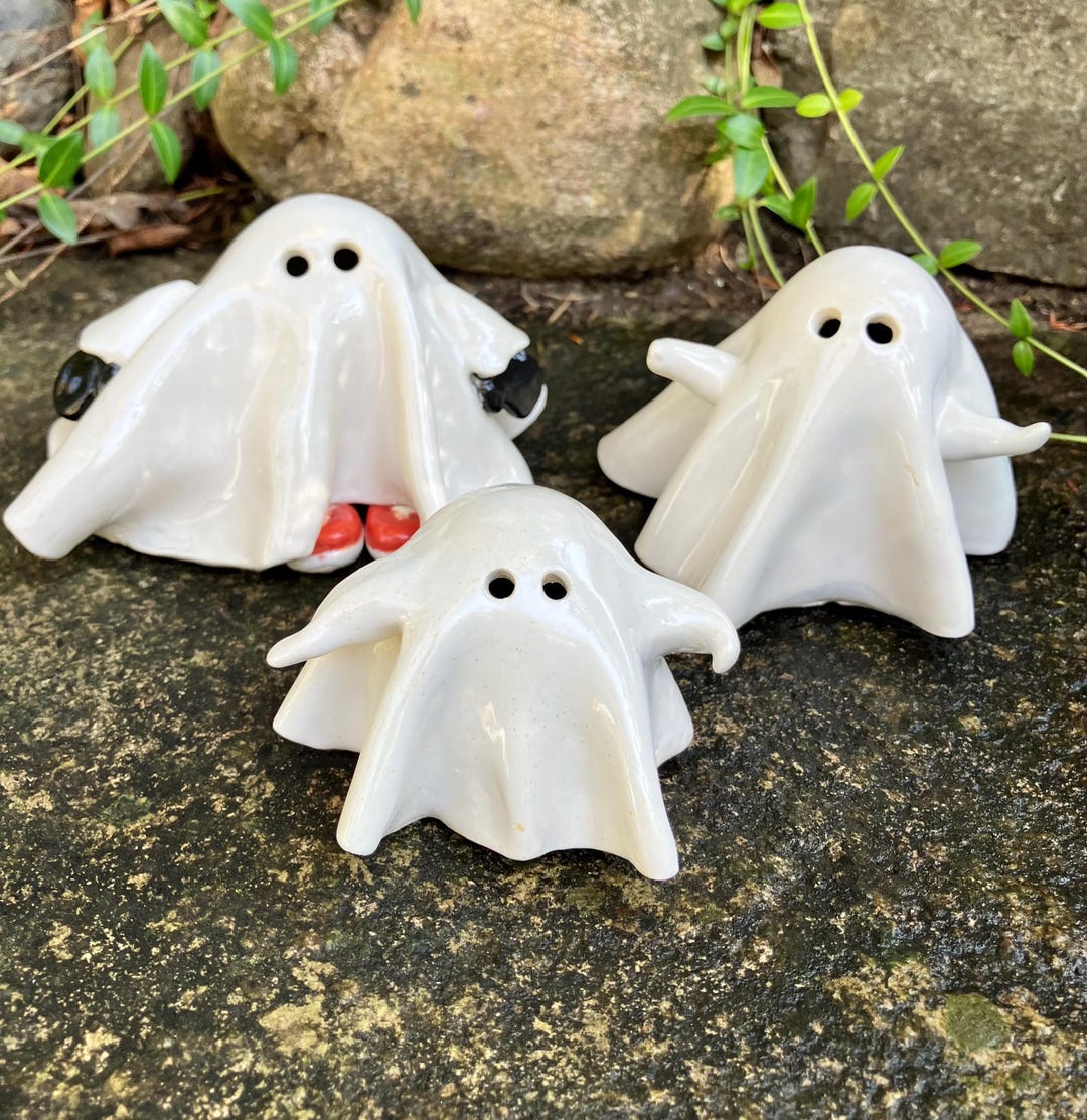 Trio Handsculpted Ghosts, Halloween Decor, Ceramic Arts, Dgrahampottery ...