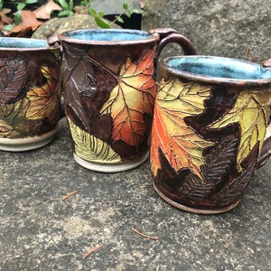 Rustic Botanical, Stoneware Coffee Mugs, Handmade, Wheel-thrown, Great ...