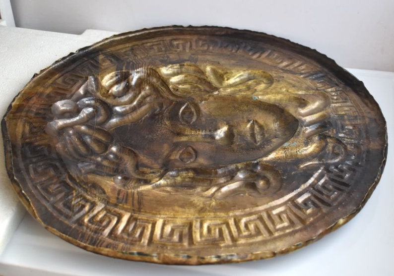 Antique 19 Brass Gorgon Medusa Face Ancient Greece Mythology Wall ...