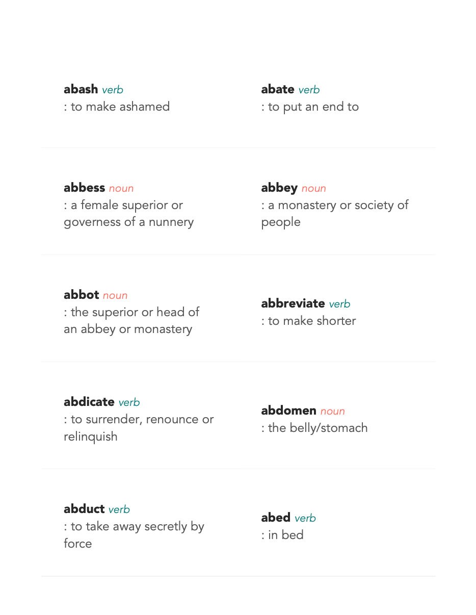 6,000 High School SAT Vocabulary Words: Worksheets and Flashcards - Etsy