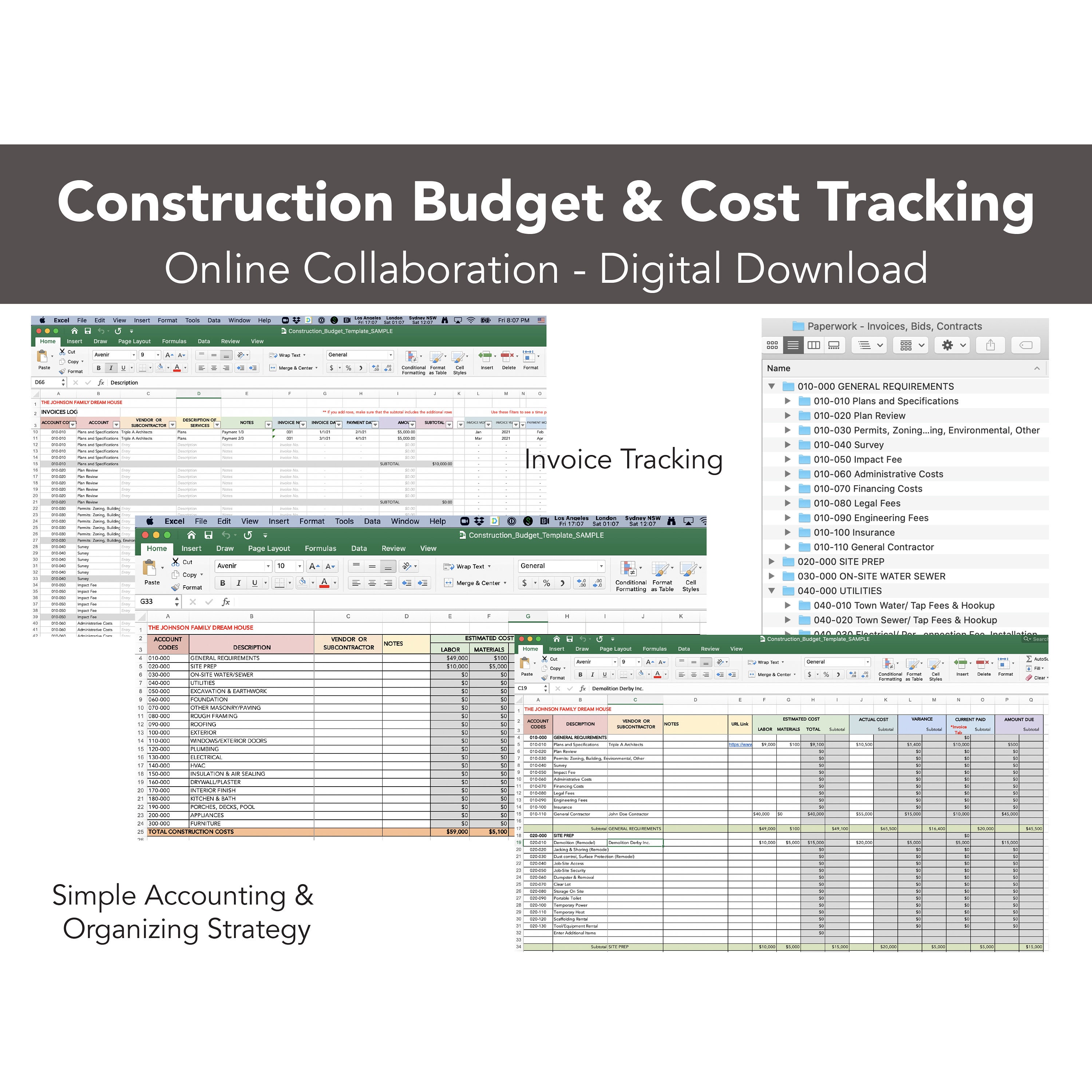 Construction Budget, Management and Cost Tracking Tool - Etsy