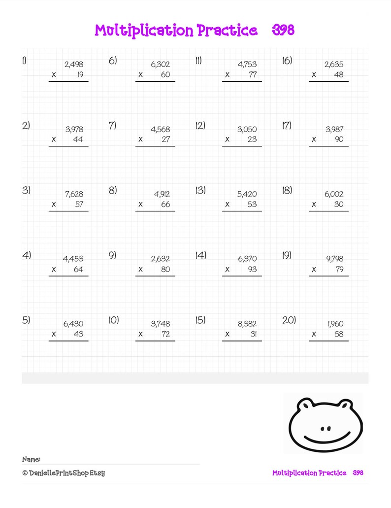 500 Math Drills - Multiplication Worksheets (with Answers) - Etsy