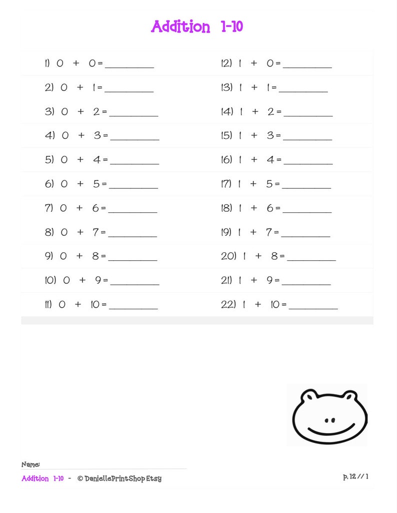 537 Math Drills - Addition and Subtraction Worksheets - Etsy