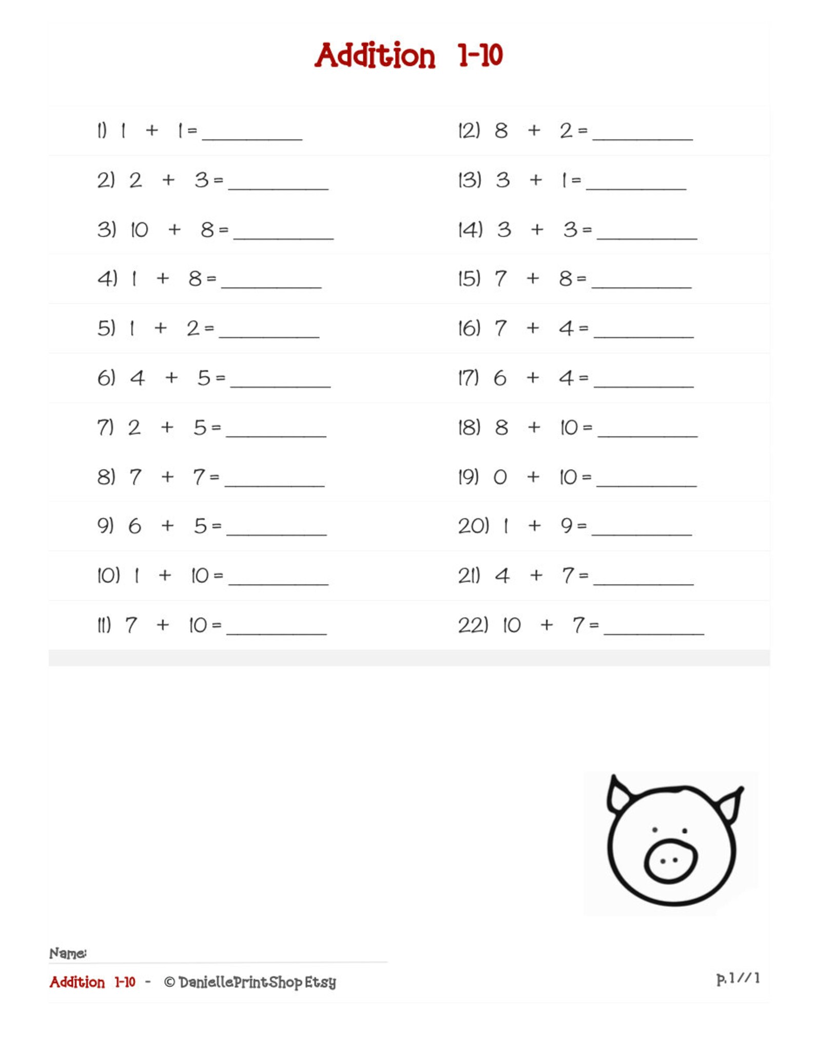 537 Math Drills Addition And Subtraction Worksheets Etsy
