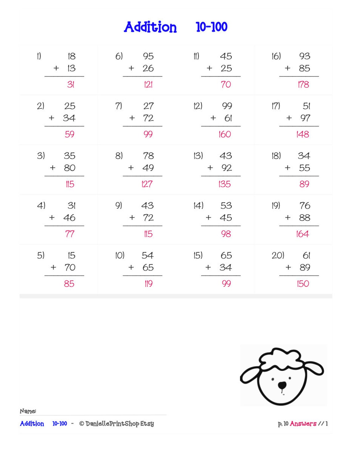 537 Math Drills - Addition and Subtraction Worksheets - Etsy