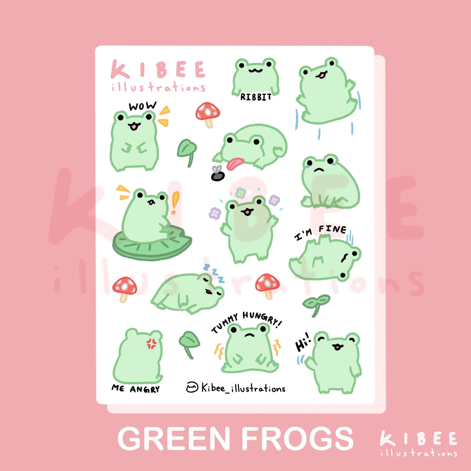 Frog Sticker Sheet - Etsy