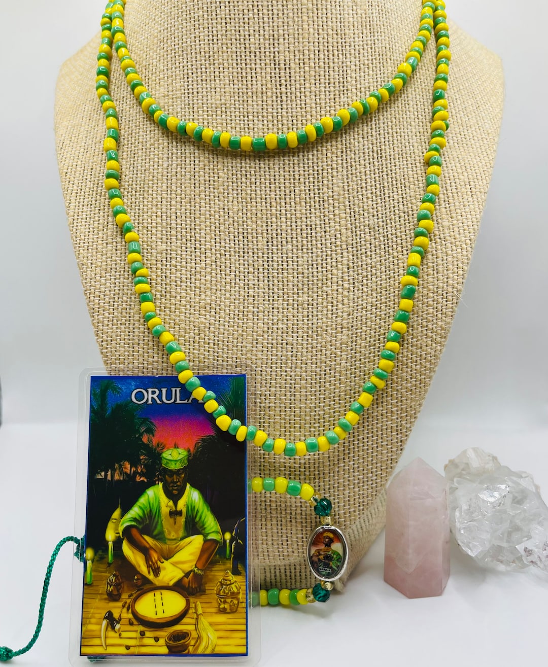 Orula Orisha Beaded Necklace and Bracelet Set - Etsy