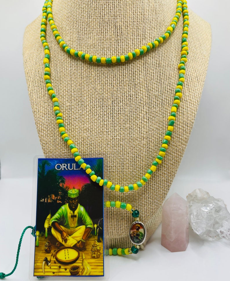 Orula Orisha Beaded Necklace and Bracelet Set - Etsy