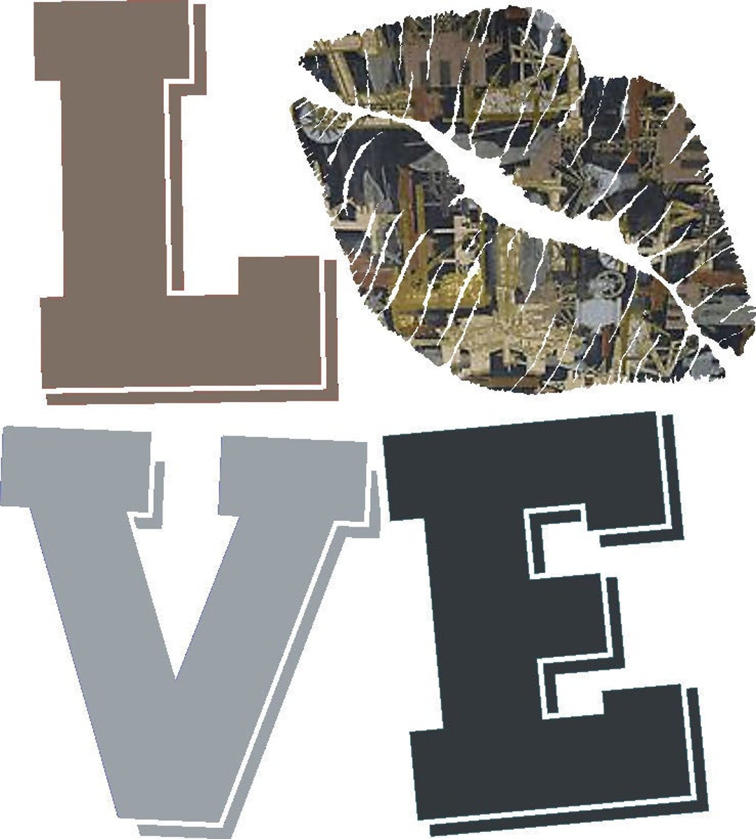 Camo Love Lips - PNG - Etsy
