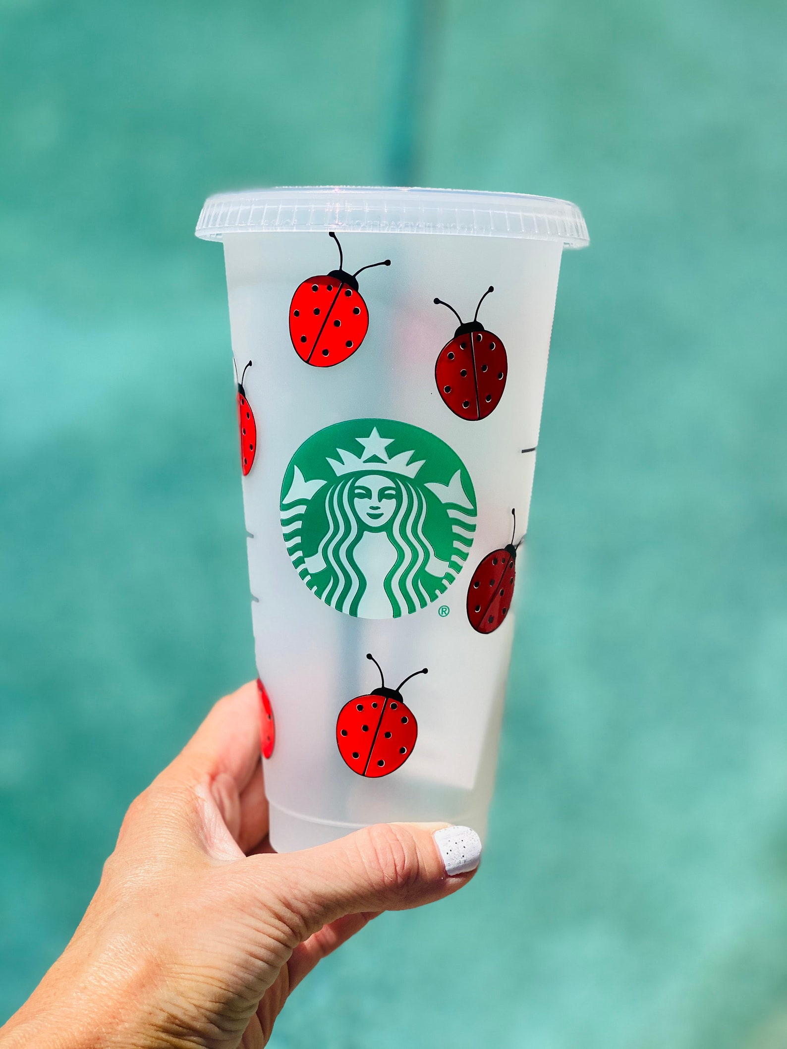 Ladybug Starbucks Reusable Cold Cup, Great Teacher Gift ,friend Gift ...