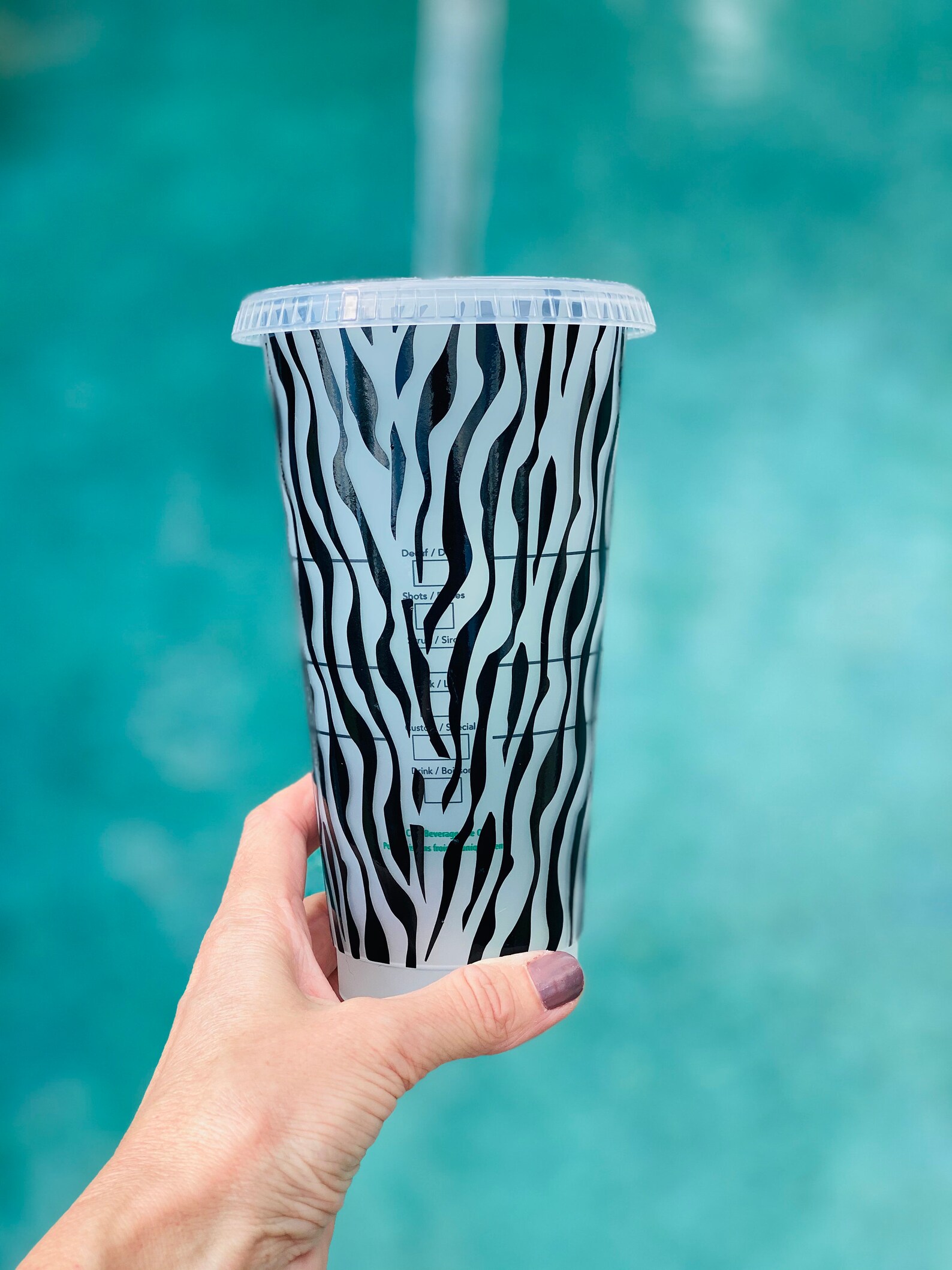Zebra Stripe Starbucks Cup Zebra Print Starbucks Cold/ Hot | Etsy