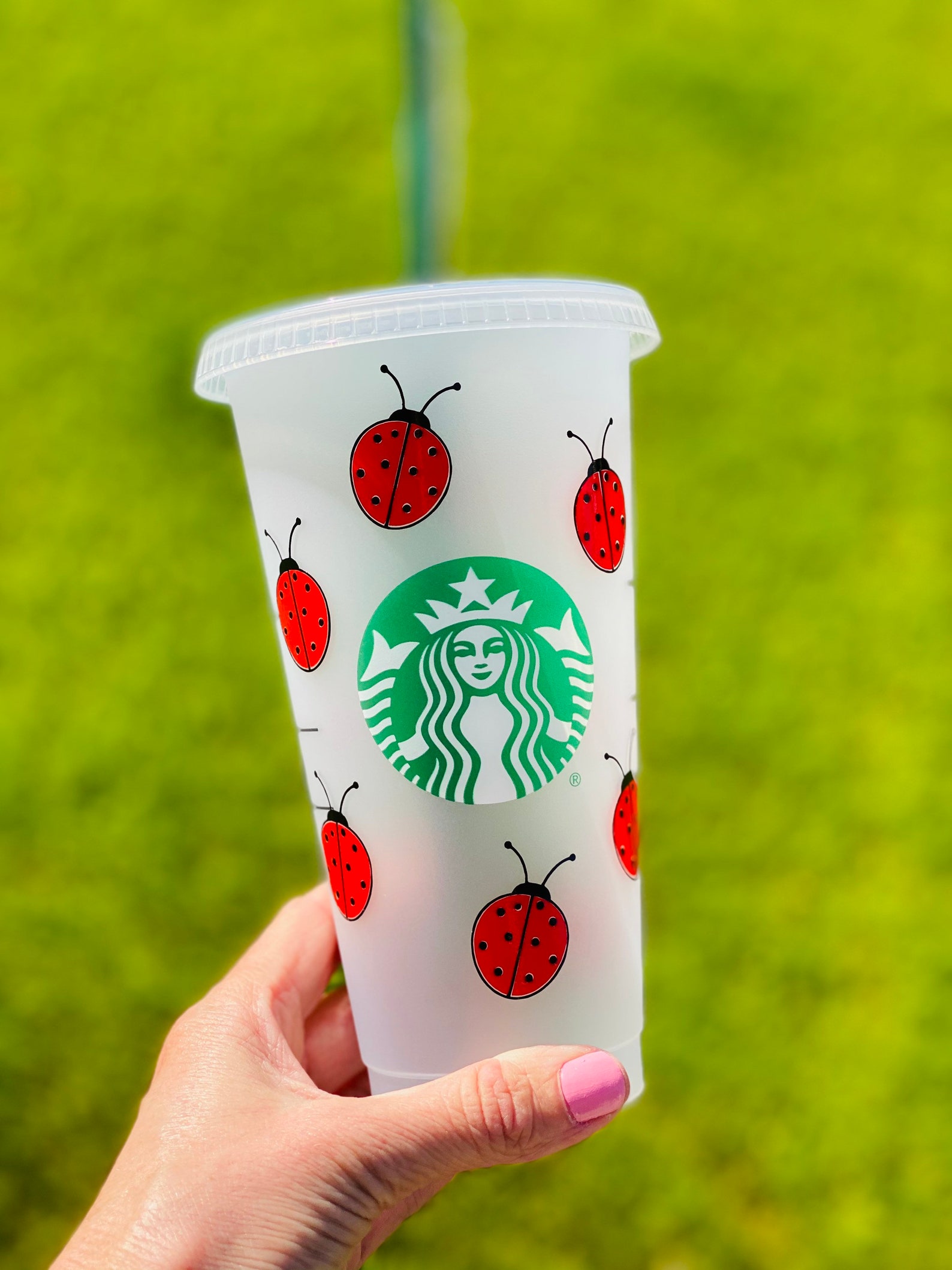 Ladybug Starbucks Reusable Cold Cup, Great Teacher Gift ,friend Gift ...