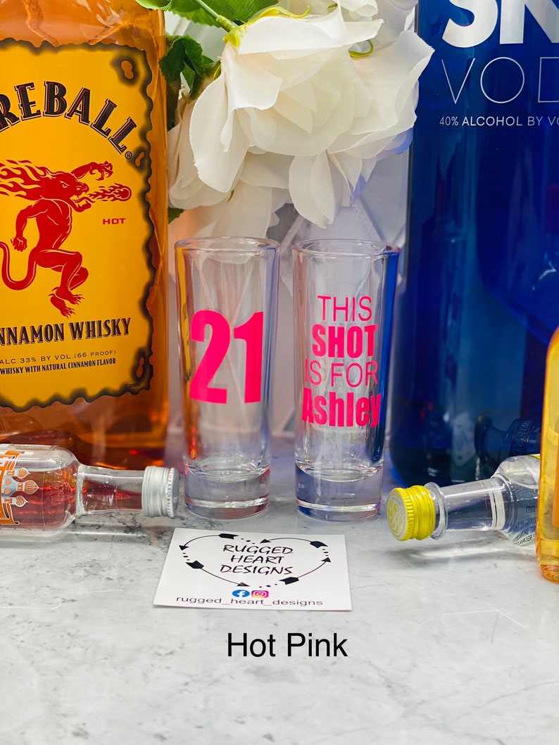 21st Birthday Shot Glass, Custom Shot Glasses, 21st Birthday Shot ...