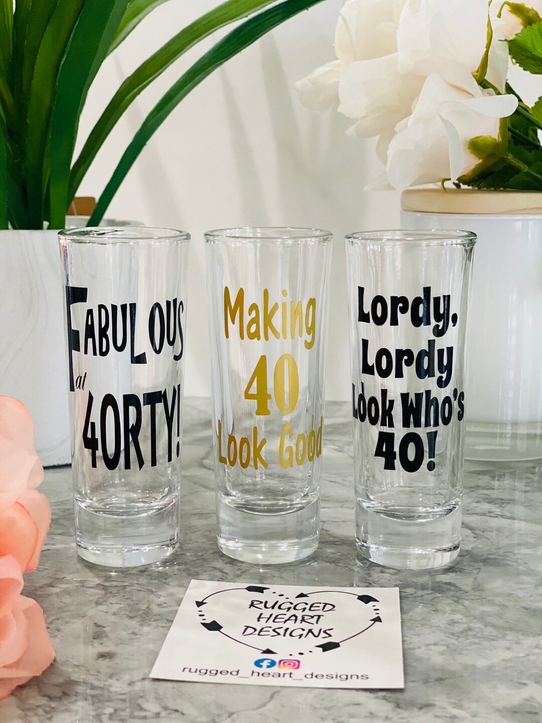 40th Birthday Shot Glass, 40th Birthday Celebration, 40th Birthday Gift ...