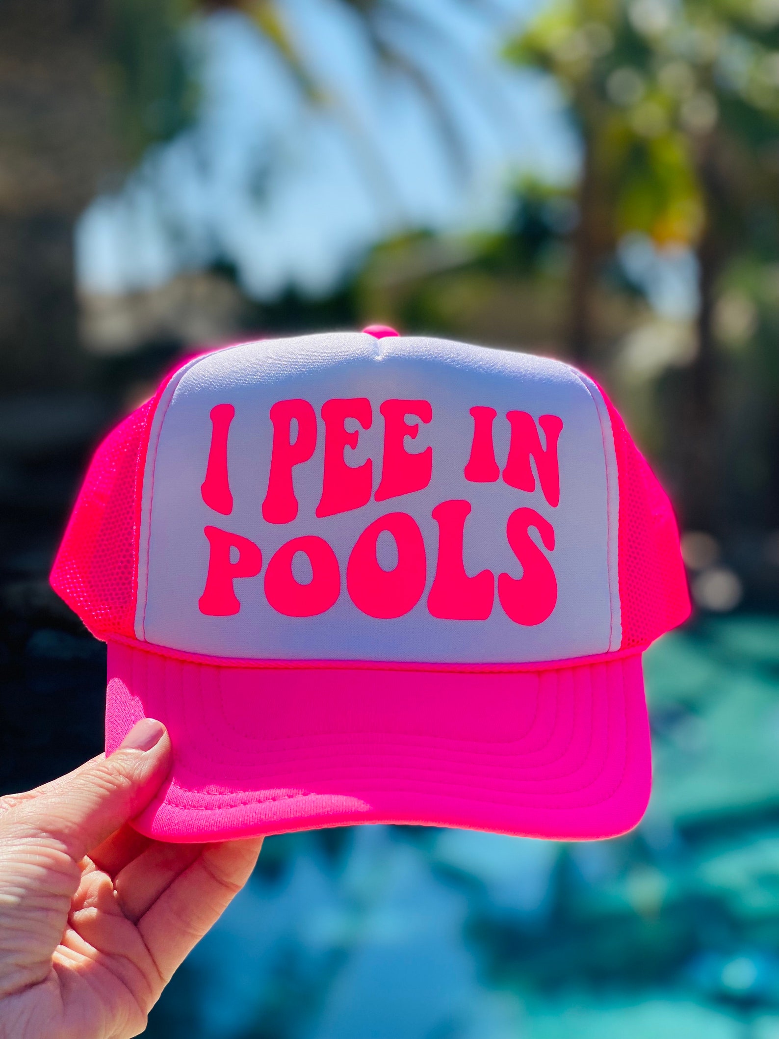 I Pee in Pools Trucker Hat, Funny Hat, Summer Fun, Pool Party ...