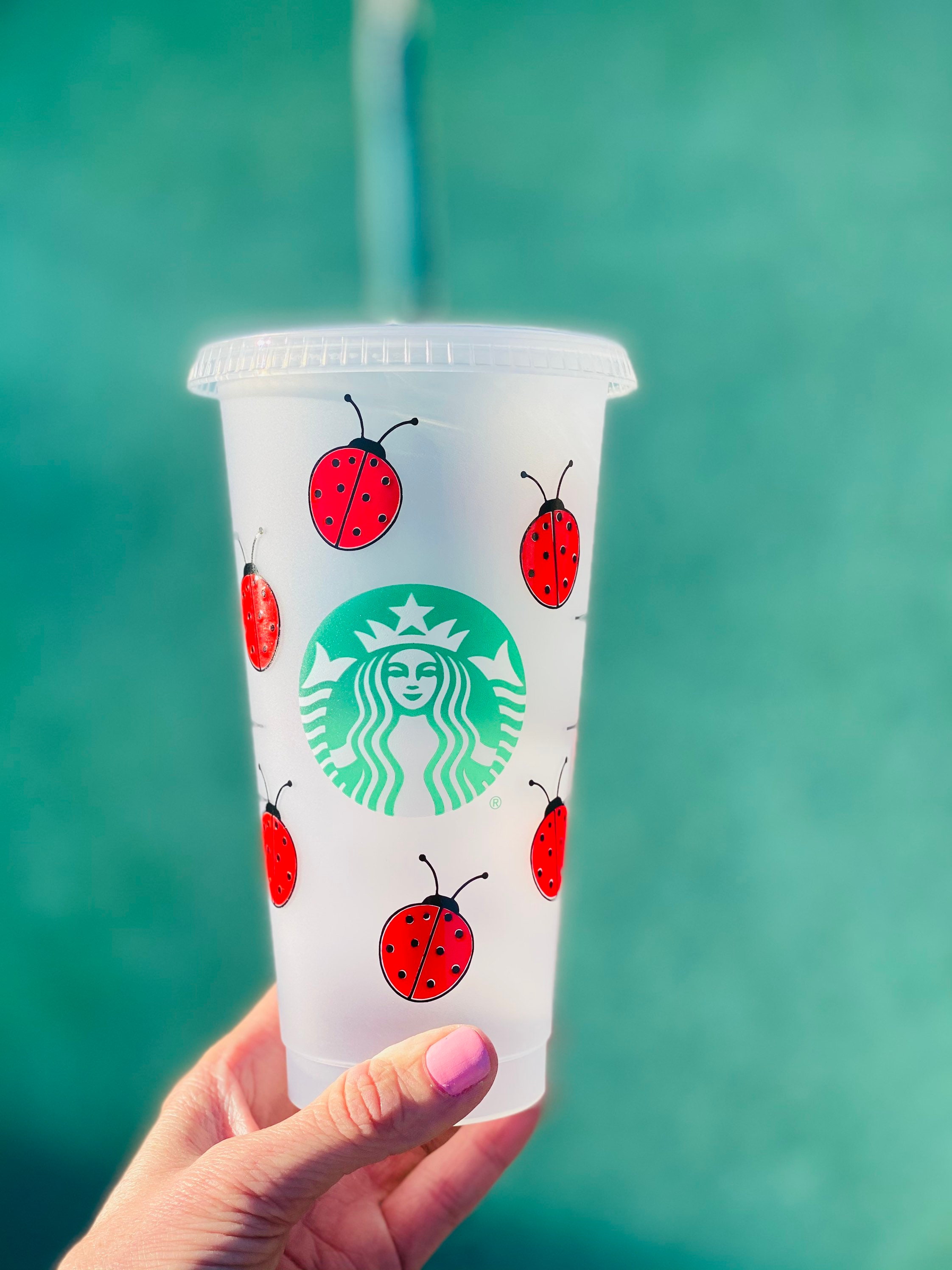 Ladybug Starbucks Reusable Cold Cup, Great Teacher Gift ,friend Gift ...