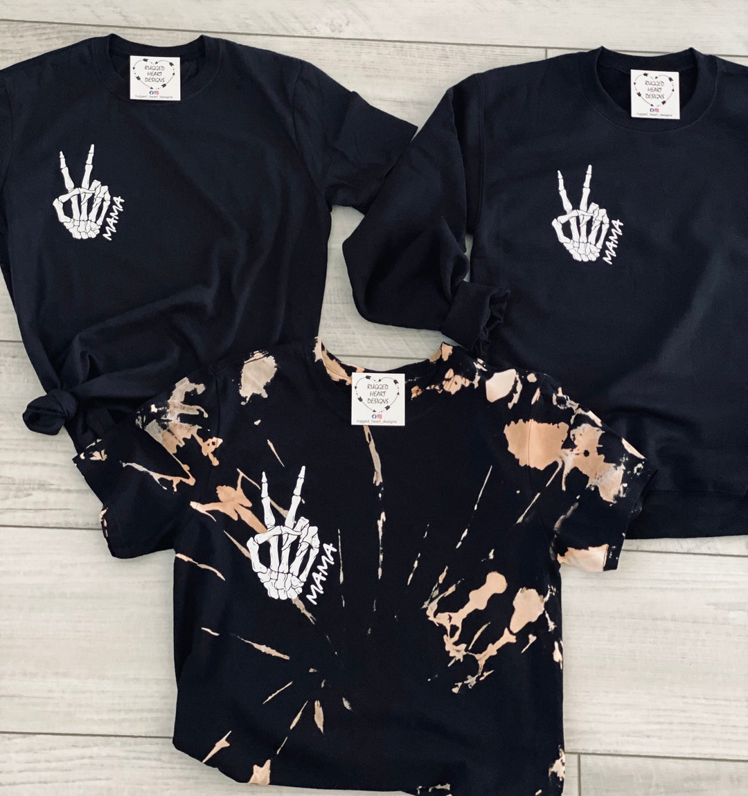Skeleton Tee, Skeleton Peace Sign Mama, Halloween Gift, Halloween Mama ...