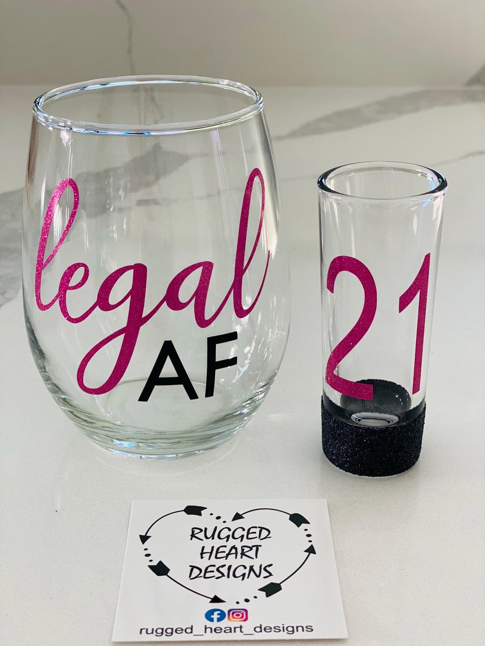 21st Cup , Legal Af,must Have, Fun, Glittery Shot Glass, Finally 21 ...