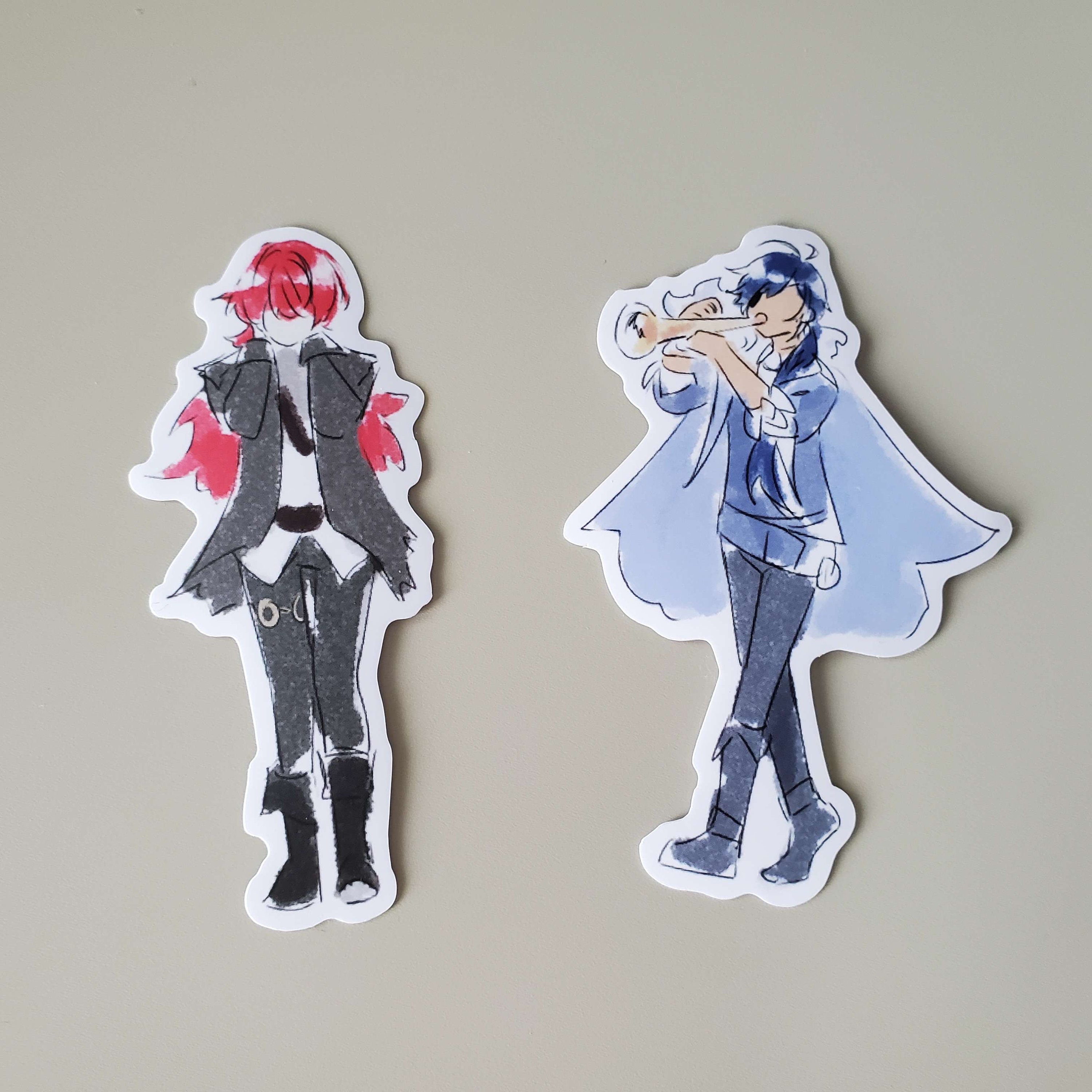 Genshin Impact Diluc and Kaeya Stickers 3.5 Inch - Etsy