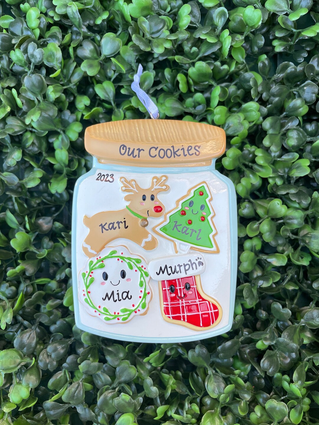 4 - COOKIE JAR Family Ornament | Hand Personalized • Ceramic • Family ...