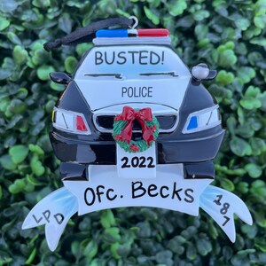 POLICE CAR Ornament | Hand Personalized • Ceramic • Christmas Ornament ...
