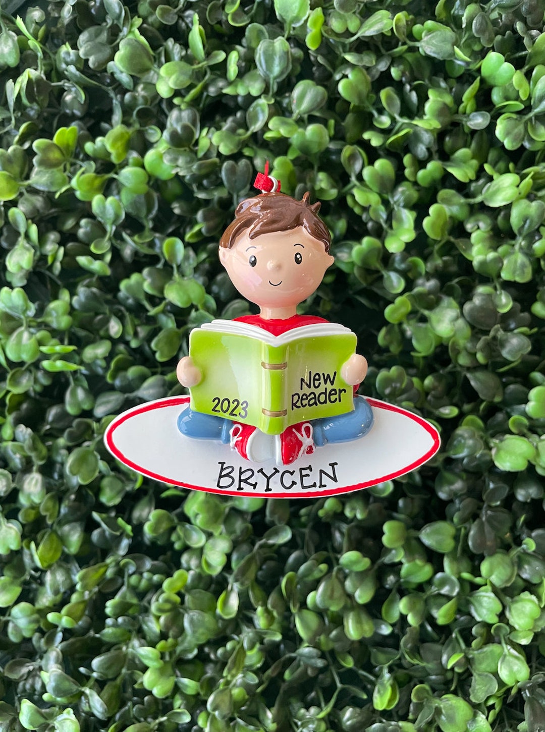 BOY READING Ornament | Personalized Boy Reading Ornament • Reader ...