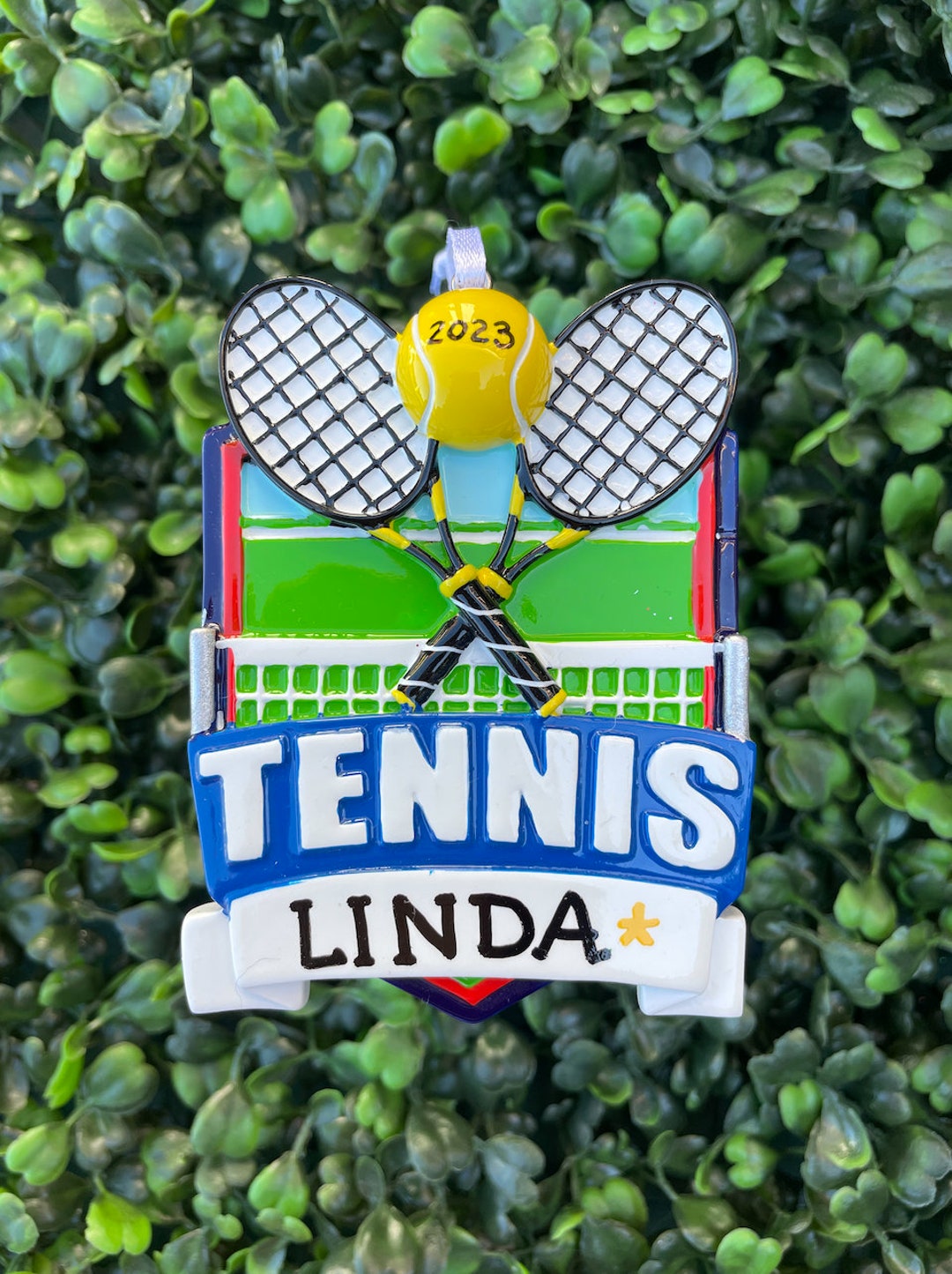 TENNIS SHIELD Ornament | Personalized Tennis Ornament • Ceramic ...