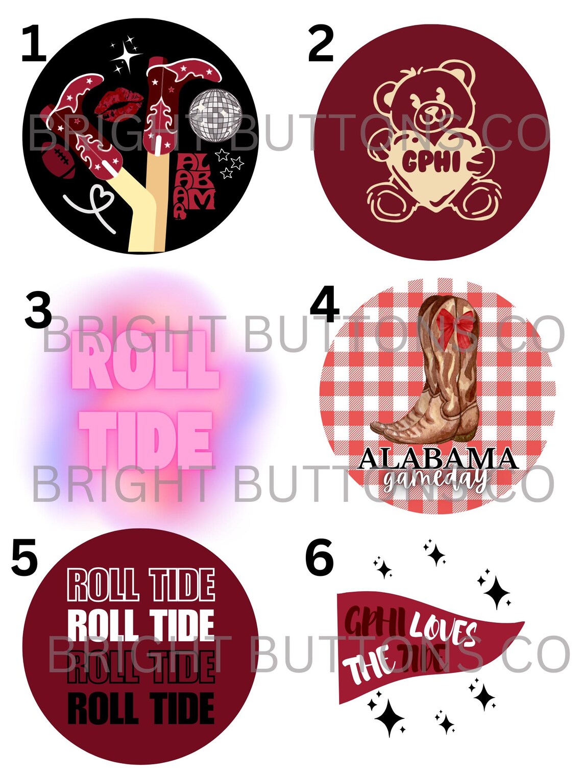 Alabama Game Day Pins - Etsy