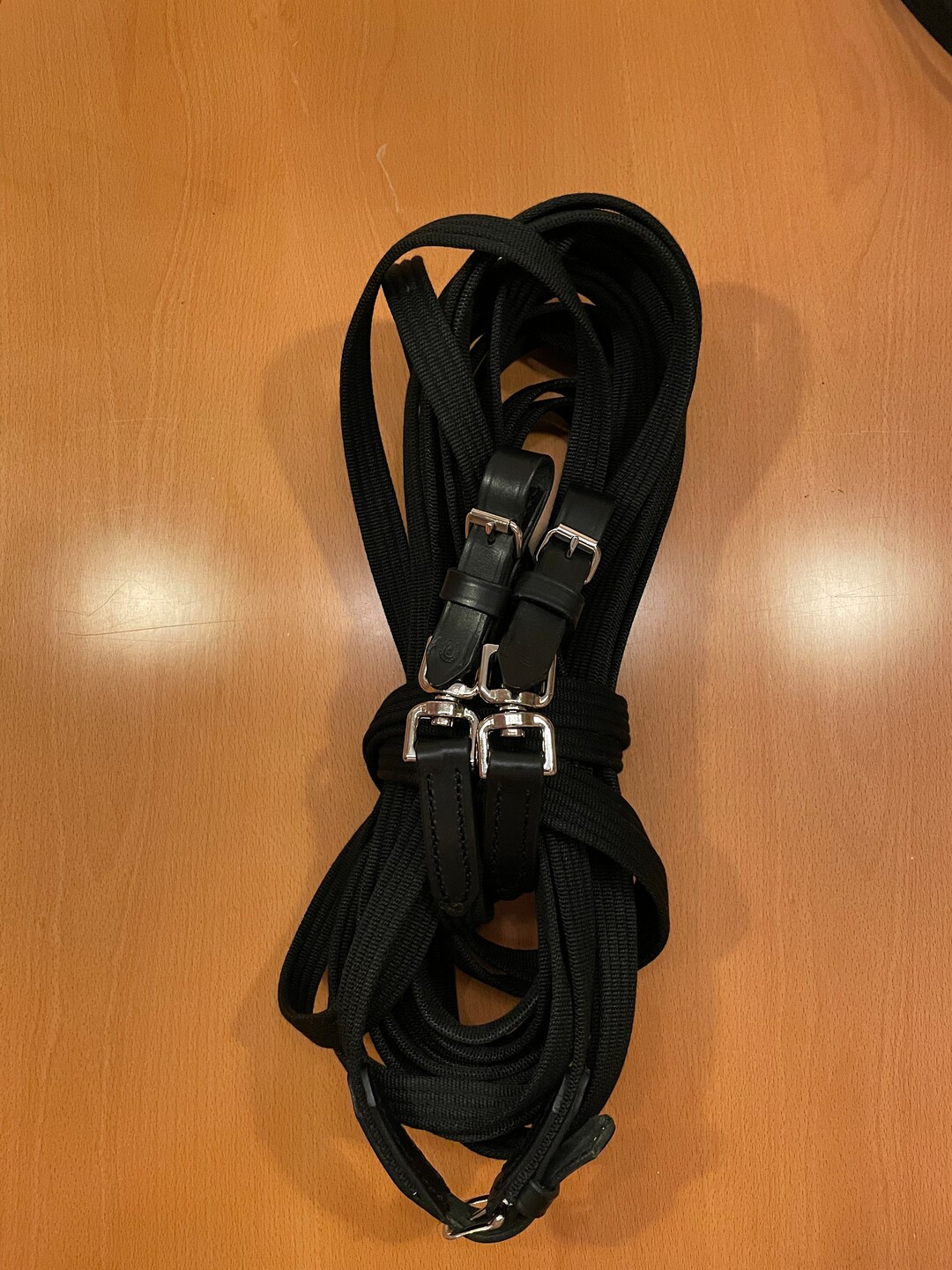 Classic Double Lunge Made of Black Woven Webbing 15 M With Separating ...