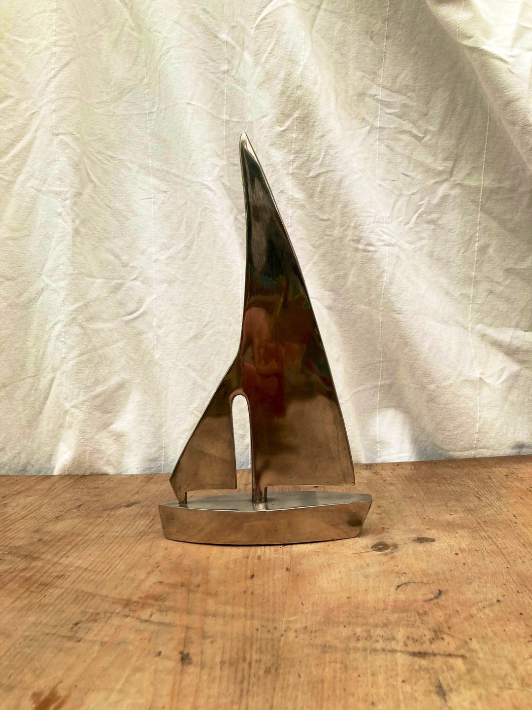 Retro Metal Ship Sculpture Mid Century Metal Sail Boat - Etsy