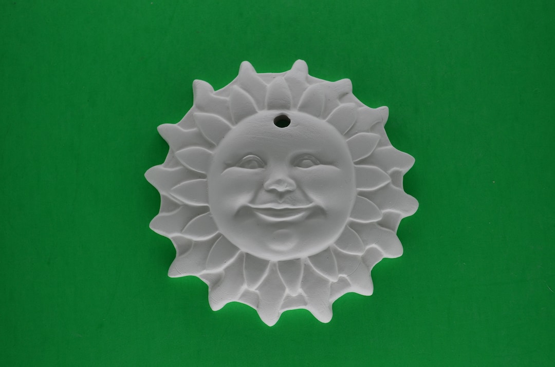 Large Sun Smiling, Ceramic Bisque Unpainted Ready to Paint DIY - Etsy