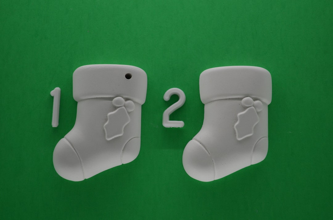 Christmas Stocking, Ceramic Bisque Unpainted Ready to Paint DIY - Etsy