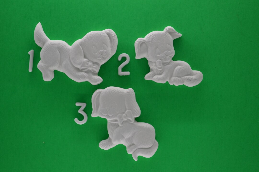 Playful Puppies, Various Styles and Sizes, Ceramic Bisque Unpainted ...
