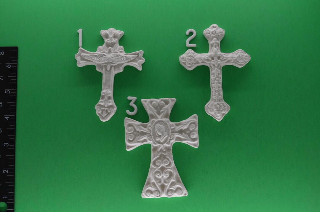 Detailed Crosses, Various Styles, Ceramic Bisque Unpainted Ready to ...