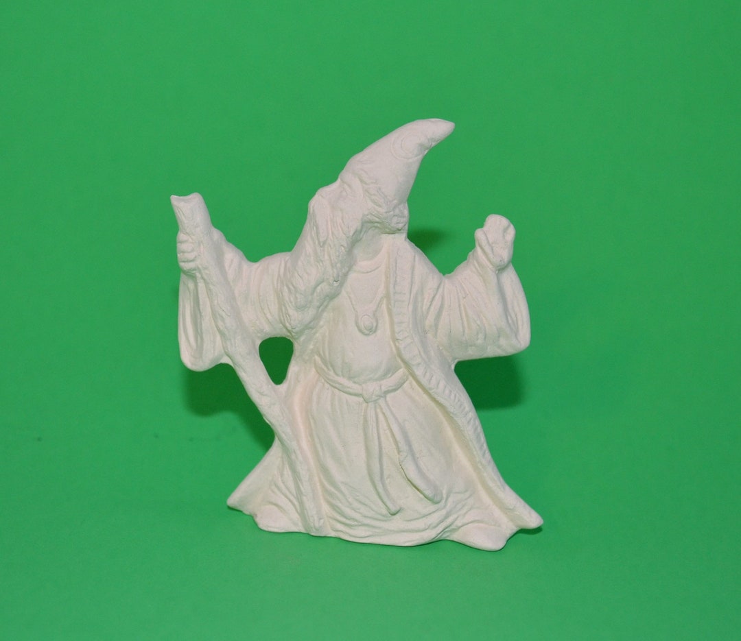 Ready for Magic! Wizard, 3D, 3 1/2" Ceramic Bisque Unpainted Ready to ...